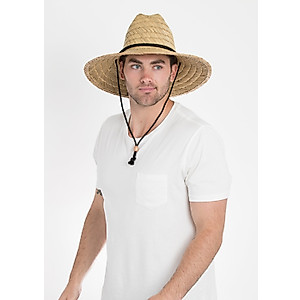 Peter Grimm - Lifeguard, Costa - Wide Brim Sunhat - Men & Women (One Size) (Natural, Costa)