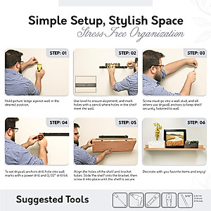 InPlace Shelving 0191826 Stafford Wall Mountable Shelf, Unfinished, 31-Inch Wide by 4-Inch Deep by 5-Inch High