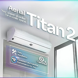 DuraSteel Wall Mounted Air Curtain Fan - White 36 Inch Air Door - UL Certified Heavy Duty - Commercial Super Power Indoor Over Door Fan with Door Magnetic Switch by Aerial Titan-2