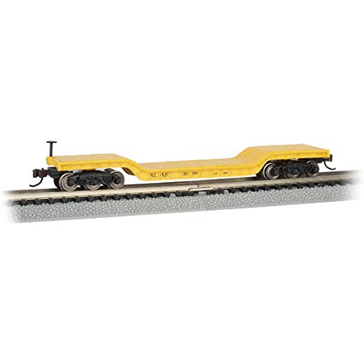 Bachmann Trains - 52’ Center Depressed Flat CAR - Frisco #3900 with NO Load - N Scale