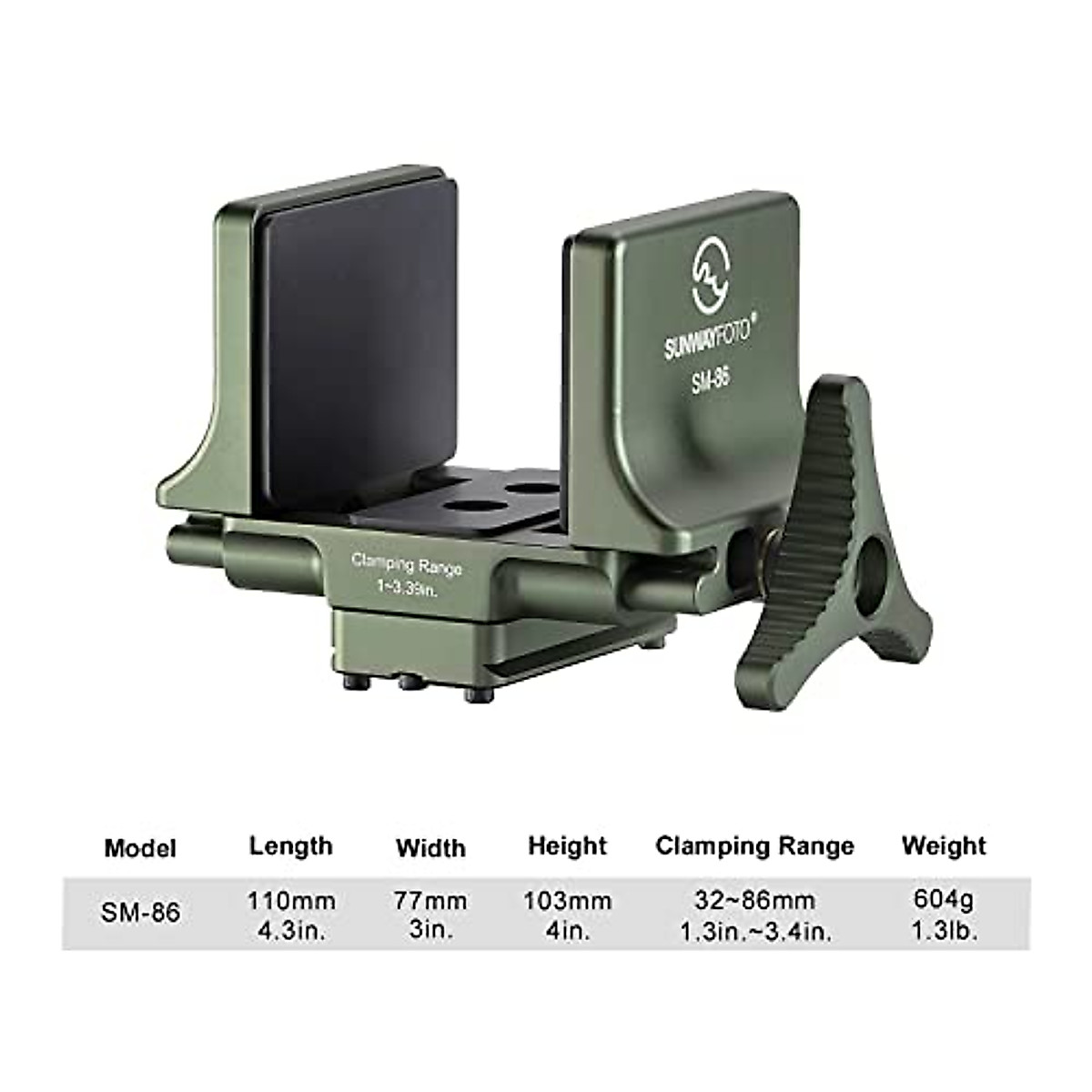 SUNWAYFOTO SM-86 Hunting Tripod Rifles Gun Rest for Shooting Saddle Mount to Arca Swiss Clamp Adapter