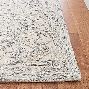 MARTHA STEWART Collection by SAFAVIEH 8' x 10' Ivory/Charcoal MSR3532H Handmade Contemporary Wool Area Rug