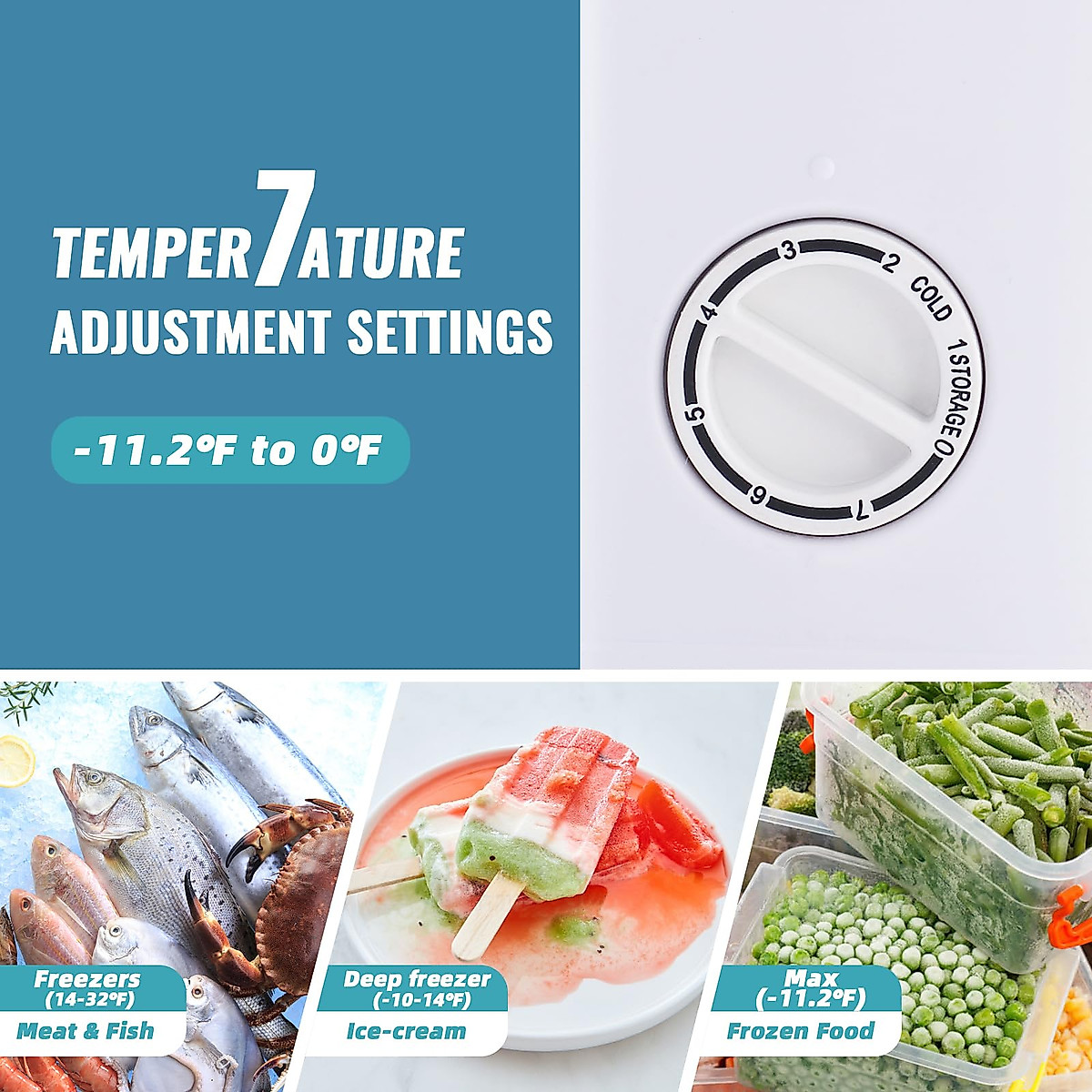 DEMULLER Upright Freezer 3.2 Cu.ft Freezer Single Door Freestanding Mini Freezer with Adjustable Thermostat Small Freezer for Kitchen, Apartment, Basement, Dorm, Black