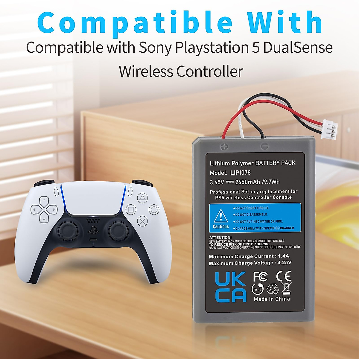 Pickle Power PS5 Controller Battery 2 Pack, 2650mAh LIP1708 Battery for Sony PS5 PlayStation 5 DualSense CFI-ZCT1W Wireless Controller