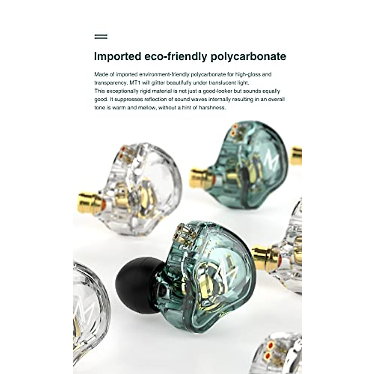 FEDAI TRN MT1 1DD HiFi Earphone Headphone, TRN MT1 in-Ear Earbud with New 10mm Composite Magnetic Dynamic Driver Over Ear Headset with Detachable C Pin 0.75MM Cable(No mic,Black)