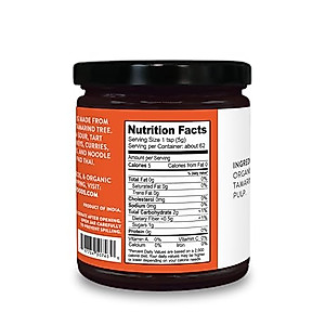 Pure Organic Tamarind Paste Concentrate - Sweet and Sour Sauce for Indian Chutney and Thai curry, Gluten Free, No Sugar Added, Glass Jar (1 PACK)