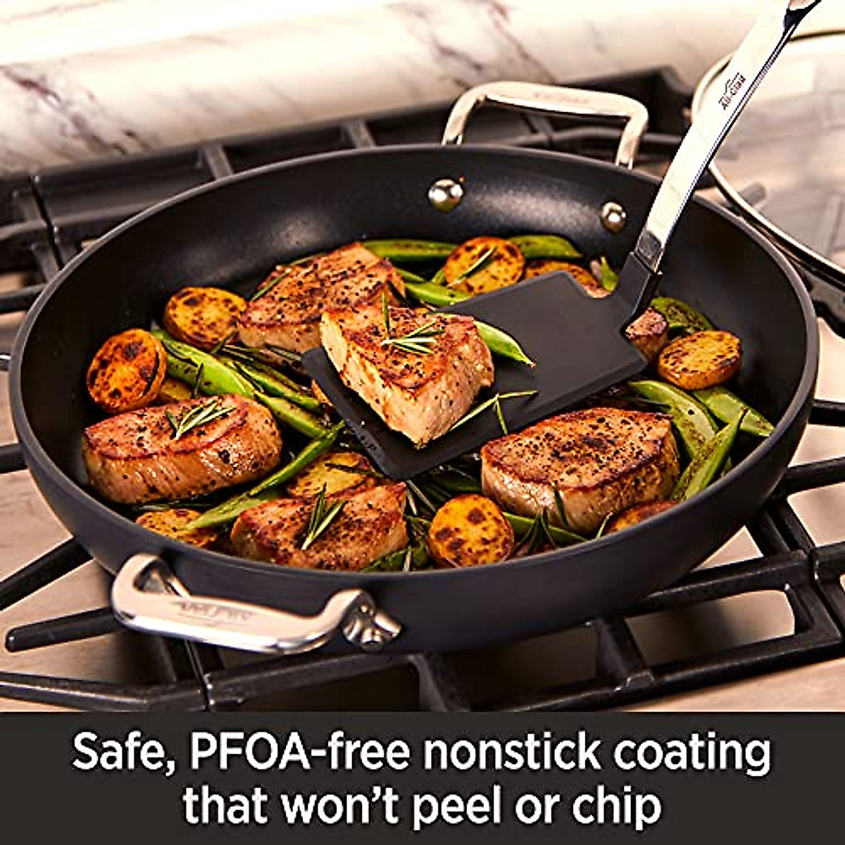 All-Clad HA1 Hard Anodized Nonstick Everyday Pan 12 Inch Induction Pots and Pans, Cookware Black