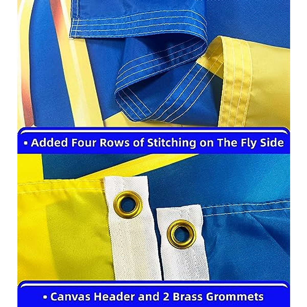 Voudlye Ukraine Flag 3x5 Ft and 3Ply Garden Flags 12×18 Inch Ukrainian National Flag with Coat of Arms Trident Flags Double Sided Print - Fade Proof Outdoor Garden Decor