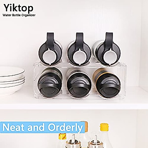 Yiktop Clear Acrylic Water Bottle Organizer for Cabinet, Wine Racks for Refrigerator, 6 Bottles