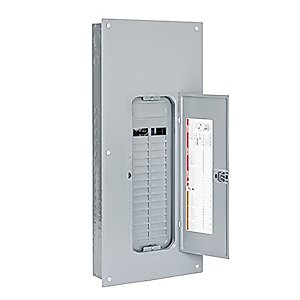 Square D - HOM3060L225PGC Homeline 225-Amp 30-Space 60-Circuit Indoor Main Lugs Load Center with Cover and Ground Bar, Plug-on Neutral Ready