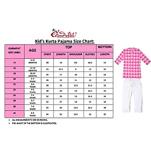 Chandrakala Kids Kurta Set for Boys Indian Printed Ethnic Wear, Pink-White,6-7 Years (KK104PIN7)