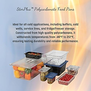 Carlisle FoodService Products Storplus Full-Size Plastic Food Pan, Food Storage Container, for Catering, Buffets, Restaurants, Polycarbonate, Full Size, 6 Inches Deep, Black, (Pack of 6)