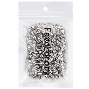 Favordrory Toothed Hex 6/32 Screw 6# -32Computer PC Case Hard Drive Motherboard Mounting Screws, 100 PCS