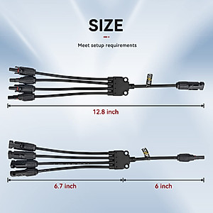 cenyb Solar Y-Branch Connectors 30A,DC 1000V 1 to 2 Parallel Adapter Wire Plug for Solar Panel (1Pair M/FF&F/MM)