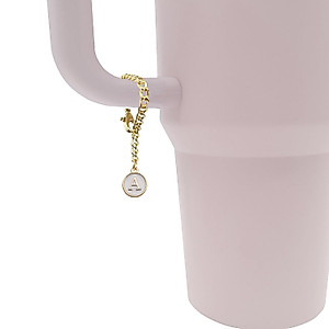 Tovly 6PCS Straw Cover Cap Stanley Cup Accessories Initial Personalized Letter Charms Reusable 10mm Flower Silicone Straw Tips Lids Protectors Stanley 30&40 Oz Tumblers (3PCS Letter A+3PCS Flower)