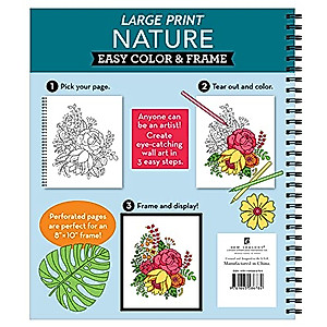 Large Print Easy Color & Frame - Nature (Stress Free Coloring Book)