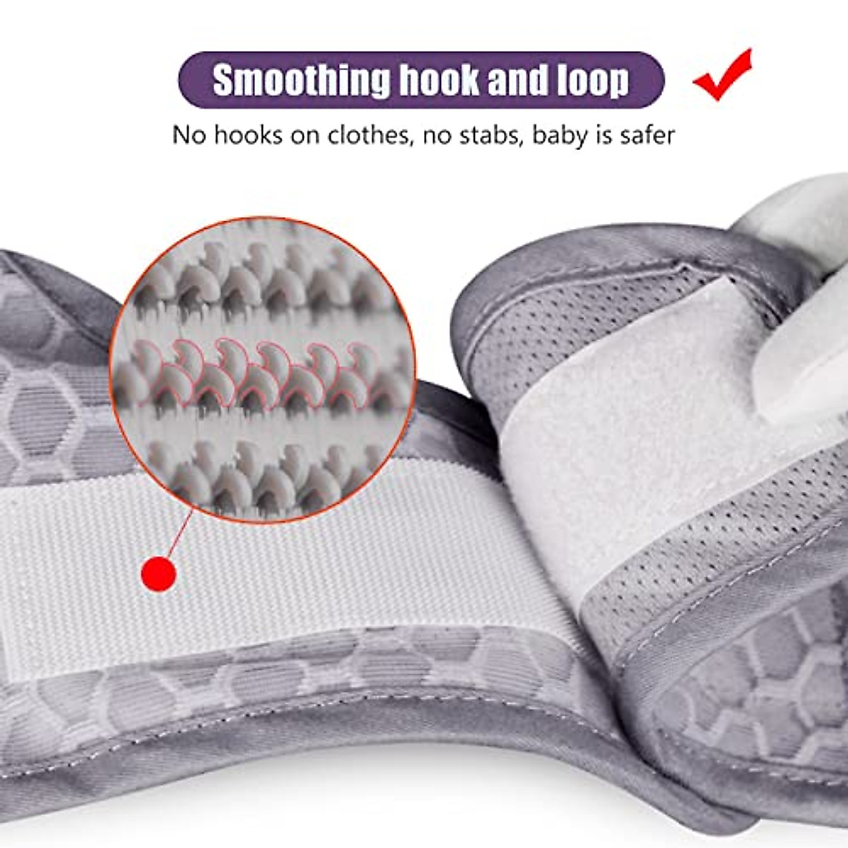 Baby Walking Harnesses, Handheld Kids Walk Helper Lightweight Adjustable Detachable Crotch Pad Handheld Toddler Walk Assistant Belt for 8‑24M Webbing, Mesh Material(Monsoon Grey-Profile Mesh)