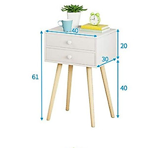 SJYDQ Nordic Wood Stand Drawer Bedside Table Bedroom Furniture Organizer Storage Basket Nightstands