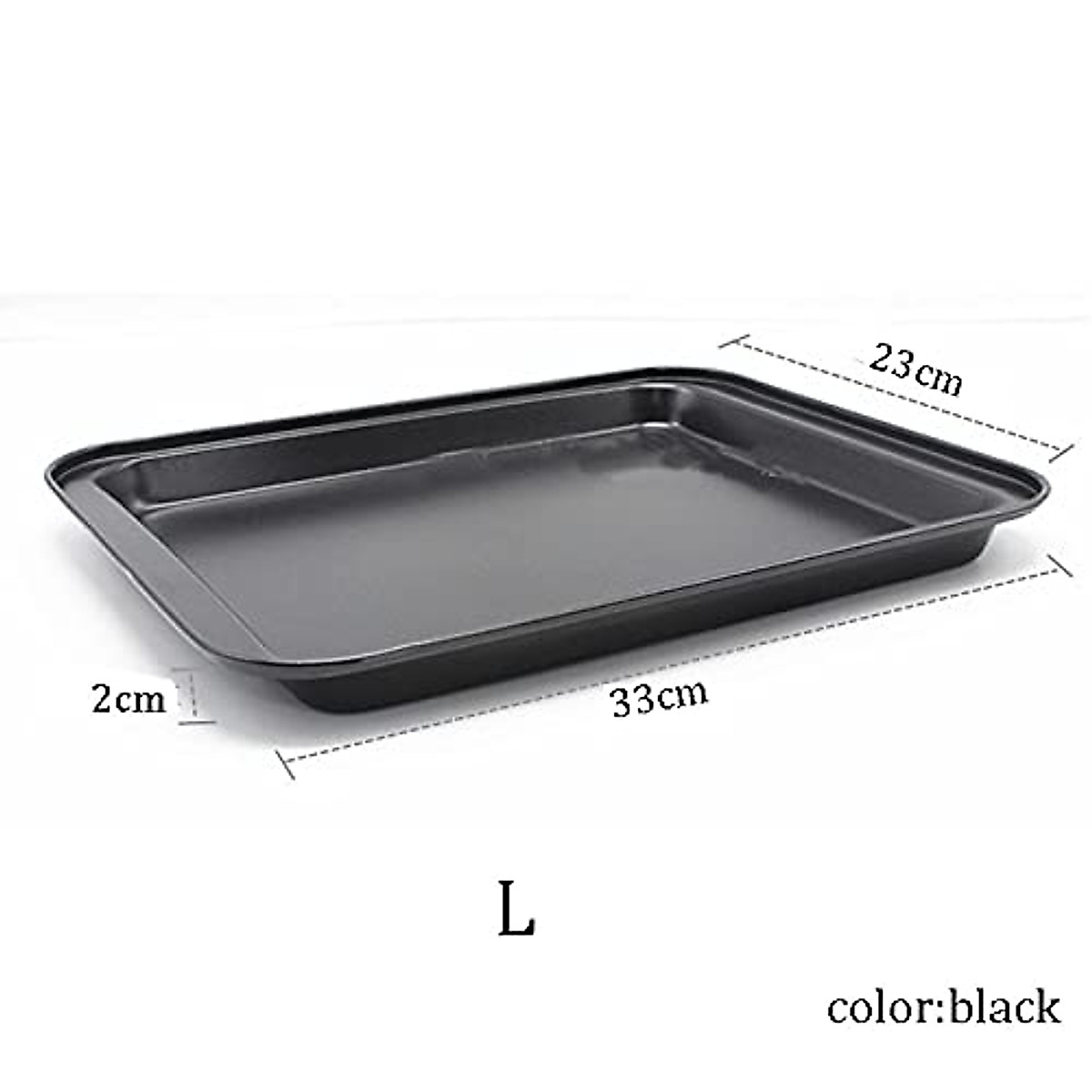 TEMKIN 1PC Rectangular Non-Stick Bread Cake Baking Tray Baking Tray Oven Rectangular Black Baking Tray DIY Baking for Kitchen (Size : Large)