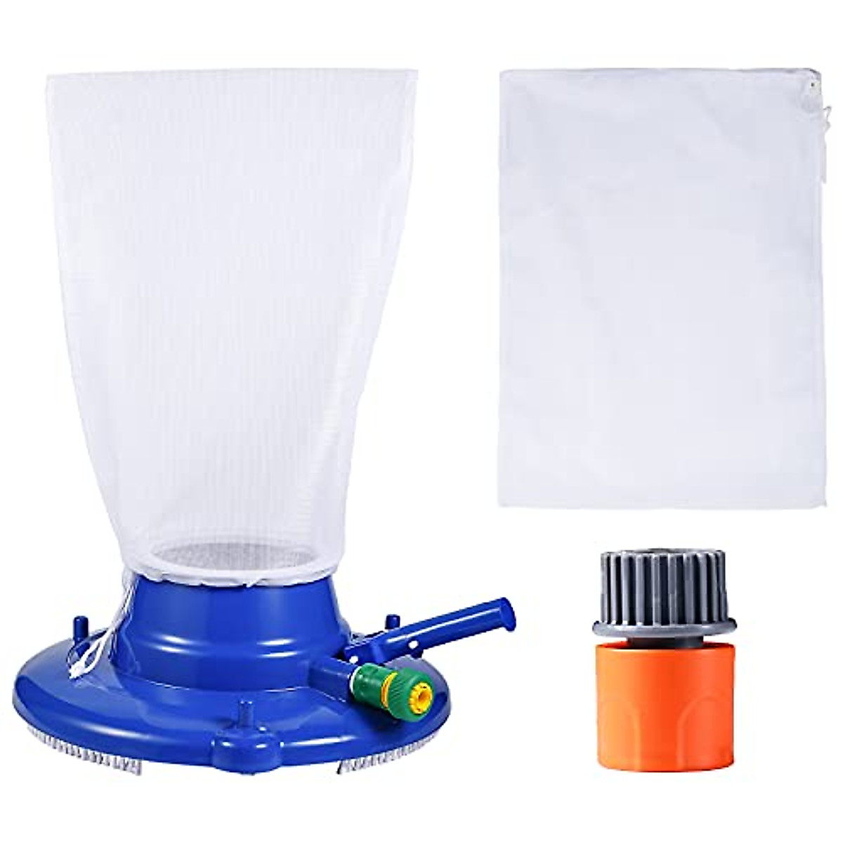 WSBART Pool Leaf Vacuum 15” Pool Leaf Sucker Swimming Pool Leaf Vacuum Cleaner for Above Ground Pool Inground Pool with Brush Mesh Bag Underwater Cleaner