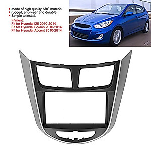 Double Din Car Stereo Radio,2Din Center Control DVD Fascia Navigation Panel Frame Fit for Hyundai I25 Solaris Accent 2010-2014