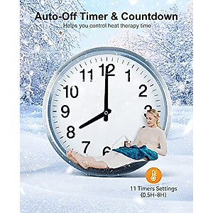 Weighted Heating Pad for Neck and Shoulders Pain Relief, Haimmy 3lb Electric Heated Neck Wrap, Fast-Heating with 6 Heat Settings, 11 Auto-Off Timers with Countdown Display, Removable Cover - 16"x20"