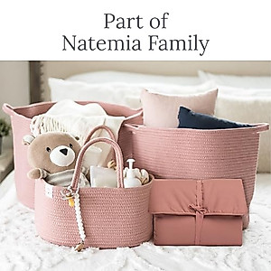Natemia Portable Diaper Changing Pad - Light, Soft & Machine Washable Percale Cotton Foldable Baby Changing Mat
