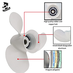 Boatman 9 7/8x8,9 7/8x9,9 7/8x10 1/2,9 7/8x11 1/4,9 7/8x12,9 7/8x13,9 7/8x14 Boat Propeller fit Yamaha Outboard Engines 25-30 Hp,10 Spline (25-30HP, 9 7/8x11 1/4)