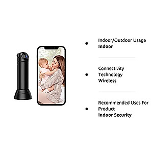 Small Nanny Cam WiFi Spy Hidden Camera Mini Home Security Camera Indoor Baby Monitor Tiny Pet Camera 1080P Live Remote View Motion Detection Night Vision (No Battery - USB Charge)