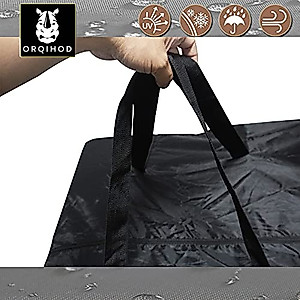Orqihod Large Patio Furniture Seat Cushions Storage Bag 420D Heavy Duty Waterproof Outdoor Cushion Cover Carrying Bag Square with Zipper, 32 x32 x24IN, Black