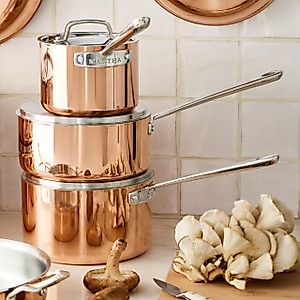 Martha by Martha Stewart 3-Quart Stainless Steel Low Saucepan w/Lid - Copper Exterior/Satin Interior