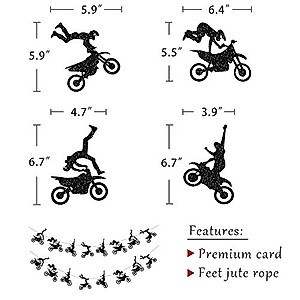 Motorcycle Theme Banner Garland Party Supplies for Man's or Boy's Birthday & Riding Party Room Wall Decorations