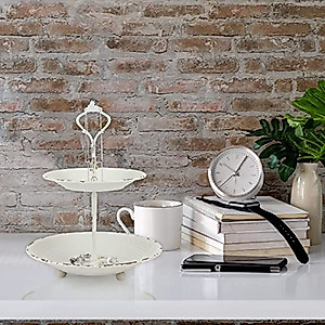 Stonebriar 2 Tier Trinket Tray with Attached Handle, 9.8", 9.8 x 7.6