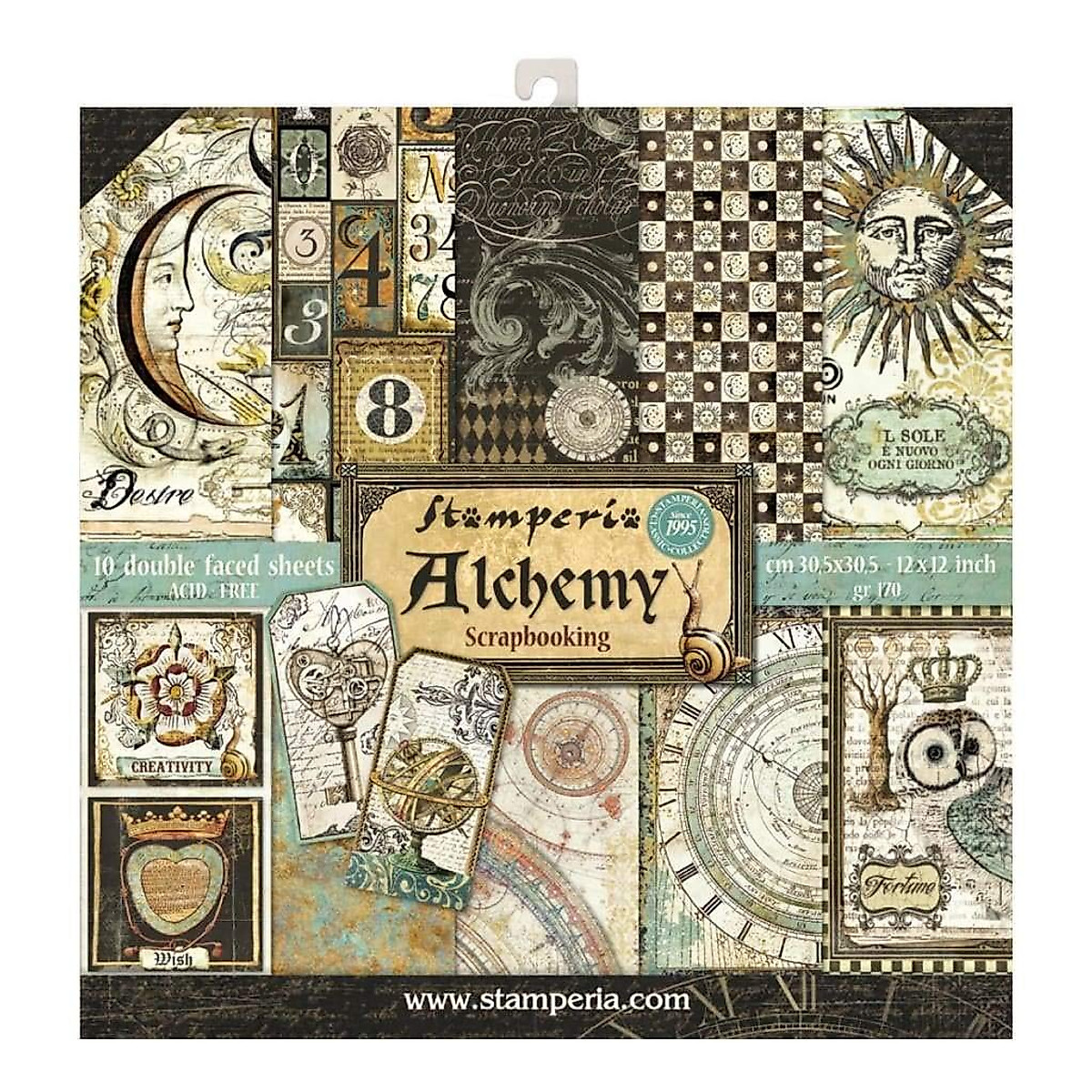 Stamperia Double-sided Paper Pad 12"x12" 10/pkg-alchemy, 10 Designs/1 Each