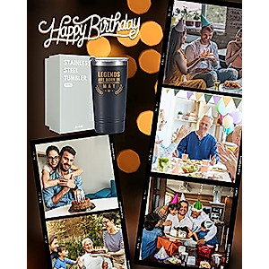 Onebttl Happy Birthday Tumbler For Men, Funny Birthday Gifts For Him, Boyfriend, Son, Husband, Dad, Son, Uncle–20 oz Stainless Steel Coffee Cup With Lid, Legends are Born in May