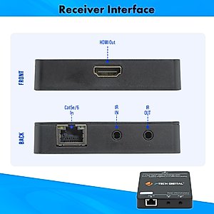 J-Tech Digital HDMI Extender 4K 60Hz Over Cat5e/6 Ethernet Cable Up to 230ft. Supports 4K Downscale HDMI Loop Out PoC HDR Bi-Directional IR [JTECH-EX230V2]