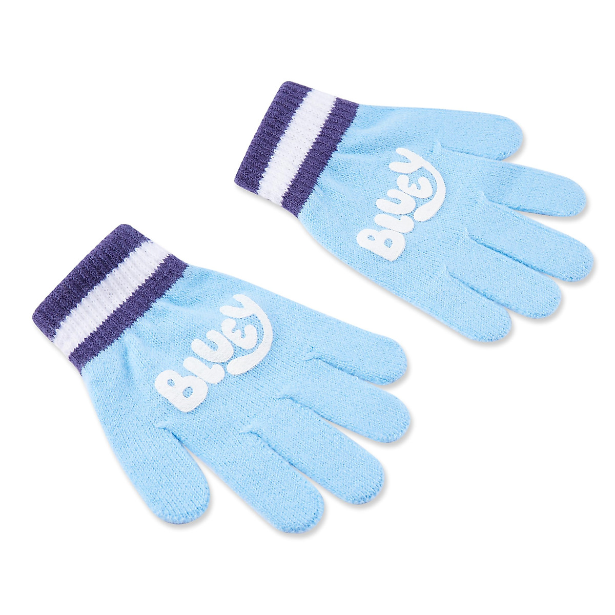 Bluey Girls Winter Set, Kids Hat & Gloves Scarf or Beanie and Gloves - Gifts for Girls (Blue 3 Pcs)