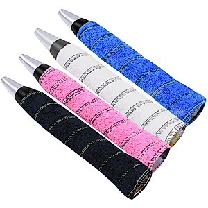 Toweling Racket Overgrip, Super Absorbent Cotton Towel, Skid Resist Absorb Sweat Grip Tape, Handles Protection for Tennis Badminton Racquetball Squash Baseball