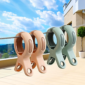 Extra Large Beach Towel Clips 8 Pack,4.17 Inch Towel Clips for Beach Chairs Cruise Heavy Duty, Heavy Duty Clothes pins Beach Cruise Essentials Must Haves (Pink+Green)