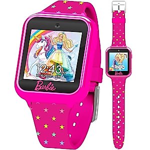 Barbie Kids Smart Watch - Interactive Touchscreen with Games, Selfie Camera, Step Tracker, Alarm, and Stylish Printed Silicone Strap - Fits Wrists 5.5" to 8.5"