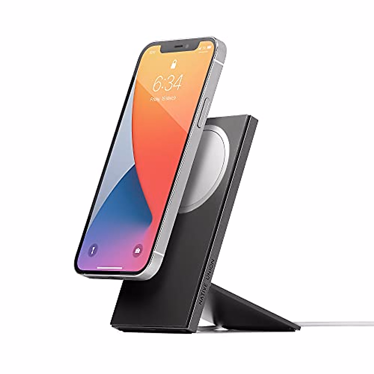 Native Union Rise Dock MagSafe Compatible - Premium Weighted Metal Stand for iPhone 14, 14 Plus, 14 Pro Max, iPhone 13 Pro Max – Compatible with MagSafe Charger