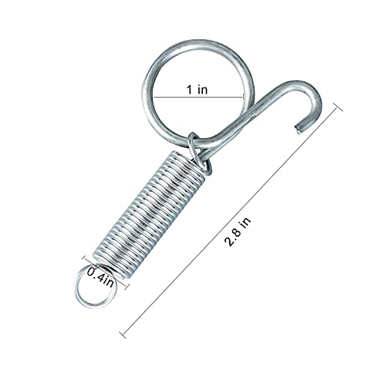 4pcs 75mm Metal Finger Spring Latch Hook, One-Handed Cage Door Spring Hooks, Large Cages Lock for Fixing Pet Cage Door,Bunnies, Rodents, Hamsters, Squirrels, Birds Cages Hook