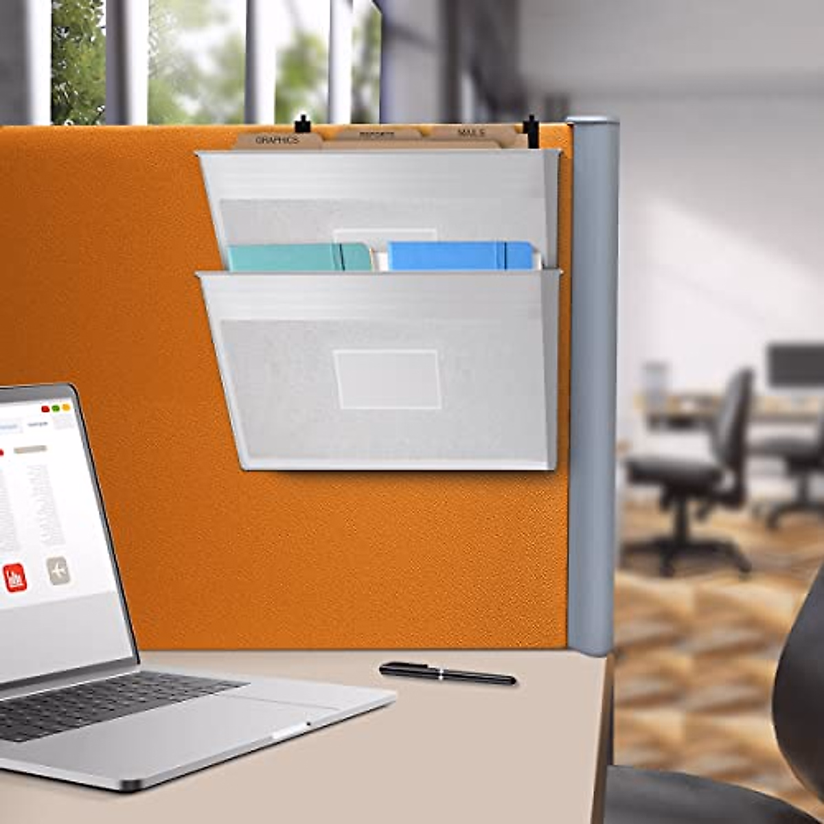 Acrimet Wall Mount Pocket File Organizer Holder (Hangers Included) (White Color) (2 Pack)