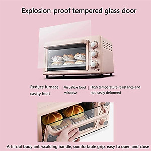 Tabletop Electric Oven 19L Pink Mini Oven Adjustable Temperature 0-240℃ and 60 Minutes Timer 3 Heating Modes Home Baking Cake Barbecue Electric Oven