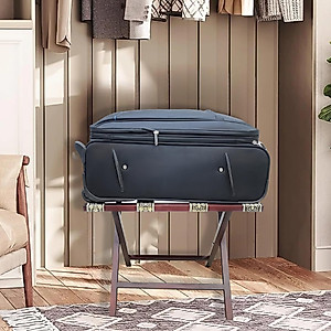 FixtureDisplays® 23.7 X 17.3 X 20" Luggage Rack with Straight-Leg Design and Durable Tapestry Webbing 104368-NF