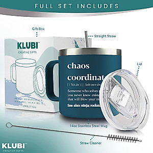 Chaos Coordinator Tumbler Administrative Professional Day Gifts 14 Ounce Chaos Coordinator Cup Navy Bosses Day Gifts Promotion Gifts for Women Coworker Leaving Gifts for Women Job Promotion Gifts