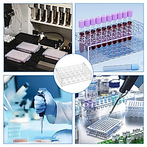 OLYCRAFT 24 Sockets Acrylic Clear Test Tube Rack Transparent Acrylic Test Holder Rack Centrifuge Tube Holder Labortory Display Stands for 5ml Test Tubes Chemistry Laboratory - Hole: 14mm 3.5mm