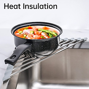 Silicone Faucet Splash Guard and Triangle Roll-Up Dish Drying Rack, Multifunctional Kitchen Drain Storage Tool