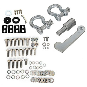 YUFUDE Rear Bumper with Tire Carrier & D-Ring Fits YJ & TJ (Black, Iron Steel),Easy to install,Free return