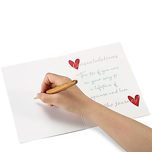 Sawnfay Wedding Card, Bridal Shower Card, Engagement Card, Wedding Cards for Bride and Groom, 8'' x 5.3'' with Envelope (Love and Happiness)